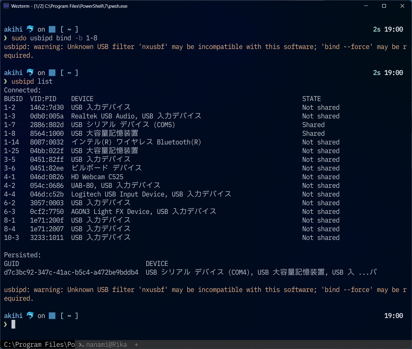 WSLからUSBストレージデバイスを使う